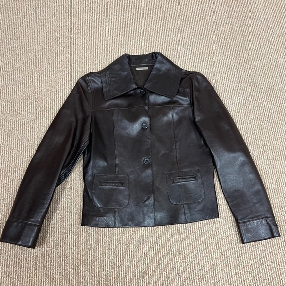 Barbara Bui | Jackets & Coats | Barbara Bui Dark Brown Leather Jacket ...